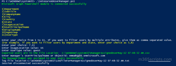 Set up Manager for Office 365 Users Based on the User’s Property
