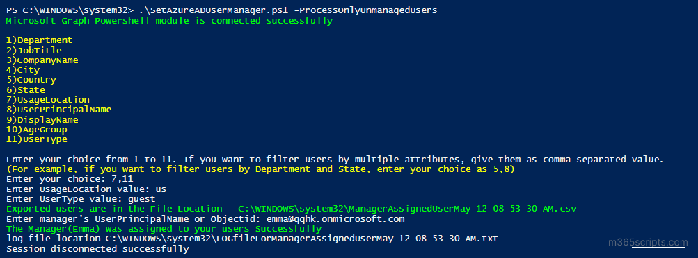 Set up Manager for Office 365 Users Based on the User’s Property